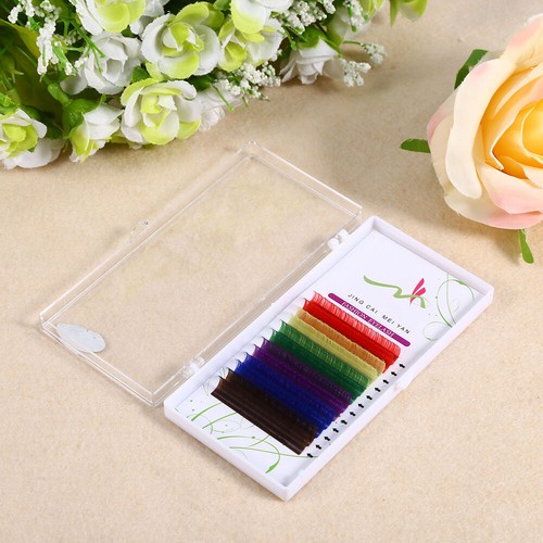 (D 12mm)Eyelash Extensions 12 Rows/Set 6 Colors Volume False Lash ...