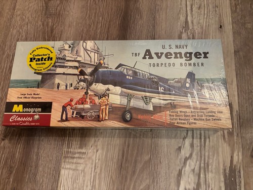 VINTAGE Monogram TBF Avenger Torpedo Bomber Model Kit RARE PATCH SEALED ...