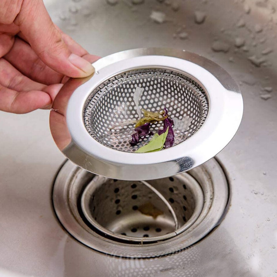 Kitchen Metal Sink Strainer Drain Plug Hole Basin Steel Hair Catcher ...