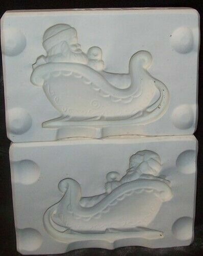 Ceramic Mold Molds Santa in Sleigh Christmas Tree Ornament Alberta A234 ...
