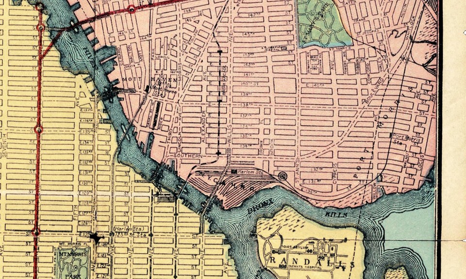 HUGE 16x61 Map 1908 Manhattan New York City Subway Railroads Transit ...