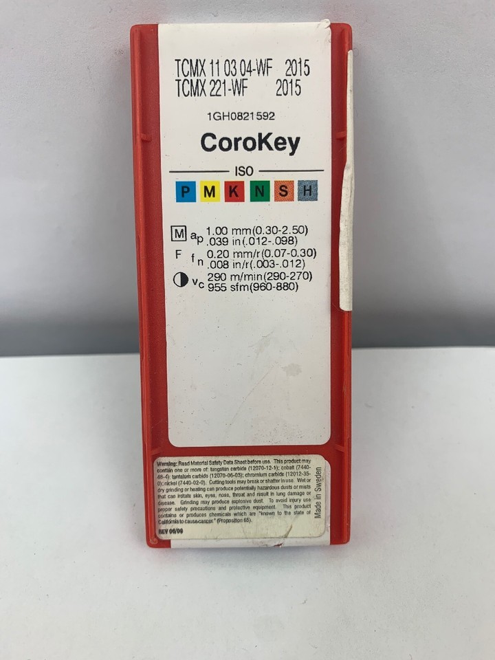 SANDVIK COROMANT Triangle Turning Inserts, TCMX, 221, WF-2015 ( 11 03 ...