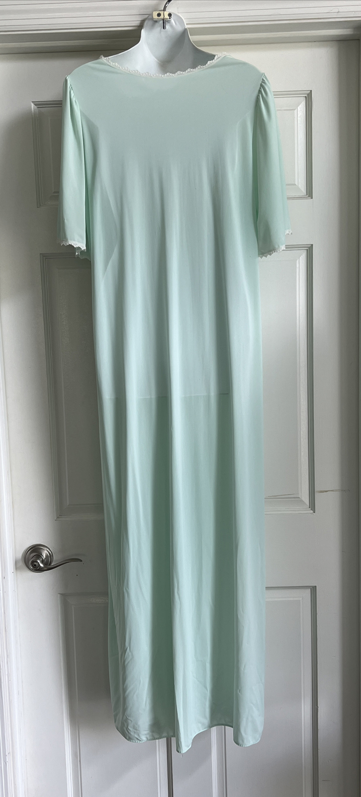 Vtg Shadow Line Long Mint Green Nightgown & Robe Set … - Gem