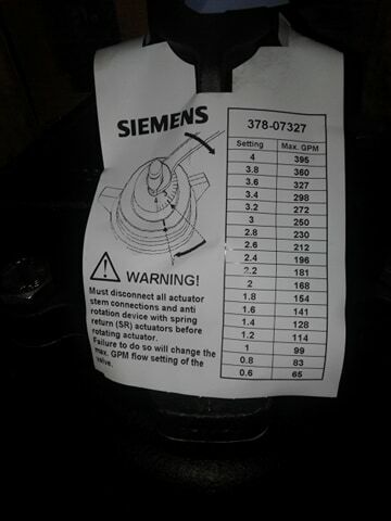 SIEMENS - 2-Way 4" Actuator Valve 599-07327 / 011731 / 378-07327 ...