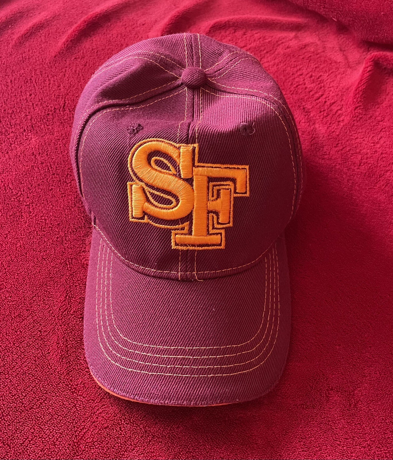 Lanza Women's Burgundy Orange SF San Francisco Logo Adjustable Cap/Hat ...