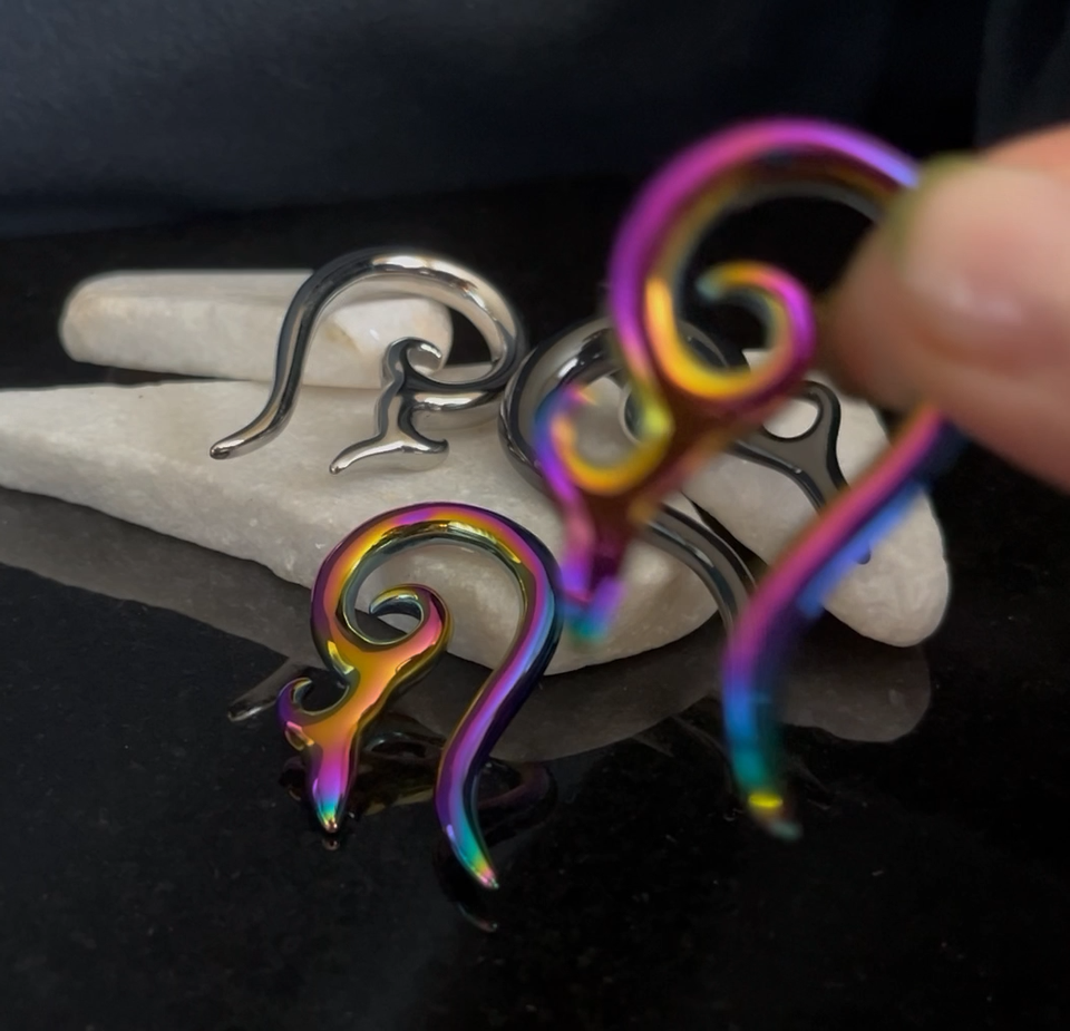 PAIR Steel Tribal Tapers Expanders Plugs Gauges Guages Body Jewelry ...