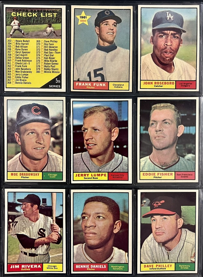 1961 Topps Baseball Complete Set-FANTASTIC EX-MT SET WITH 60 PSA EX-MT ...