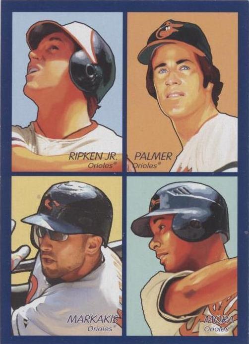 2009 Upper Deck Goudey - 4-In-1 Cal Ripken, Jim Palmer, Nick Markakis ...