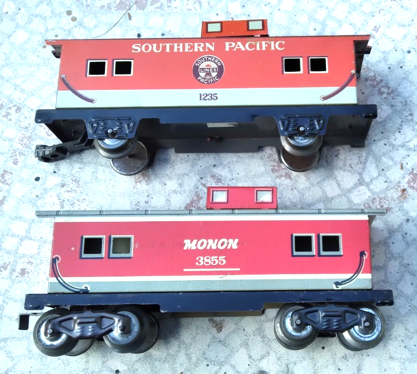Marx O O27 Gauge 3/16 Scale Lot of 2 Cabooses Monon & Southern Pacific ...