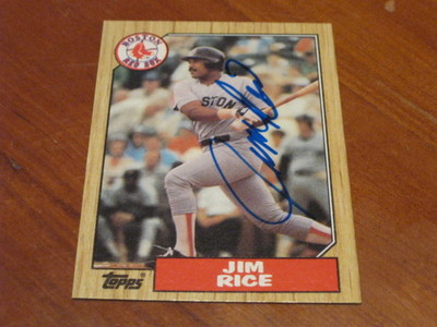 JIm Rice Autographed Baseball Card JSA Auc Cert 4 | eBay