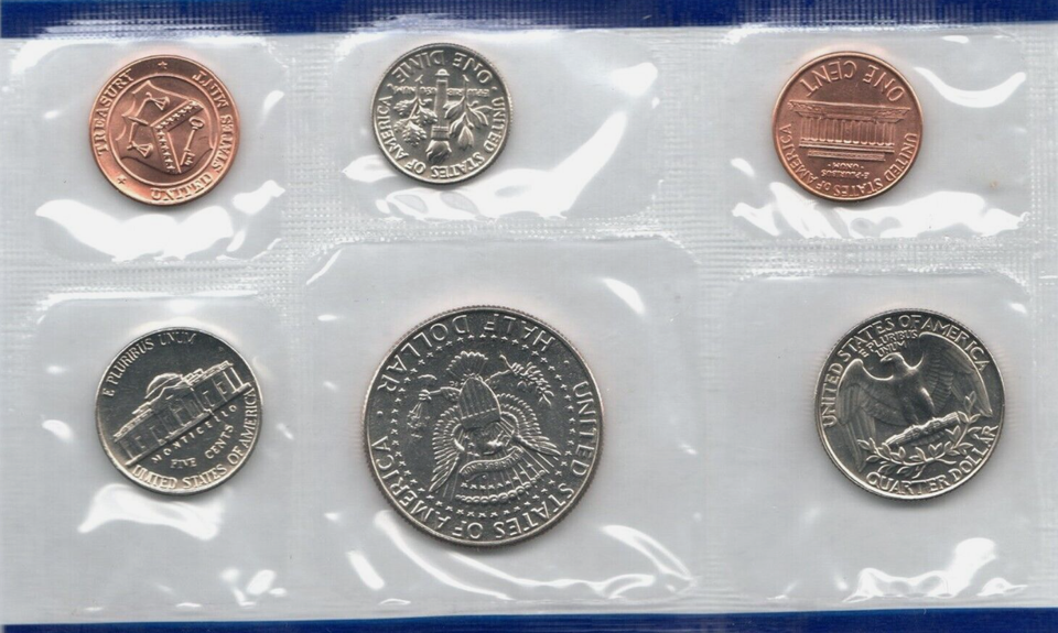 US coin sets 1961 1964 1990 1996 Mint Silver UNC only official blister ...