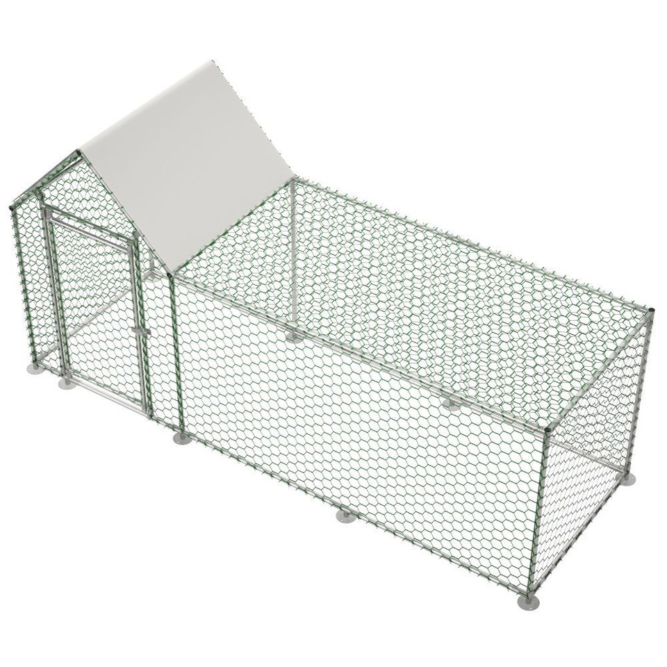 Metal Chicken Coop Walk-in Chicken Pen Large Chicken Run Hen House for ...