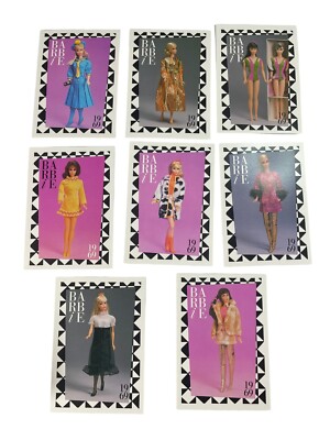 Vintage 1990 Mattel 8 Barbie Collectors Fashion Trading Cards Lot 1969 ...