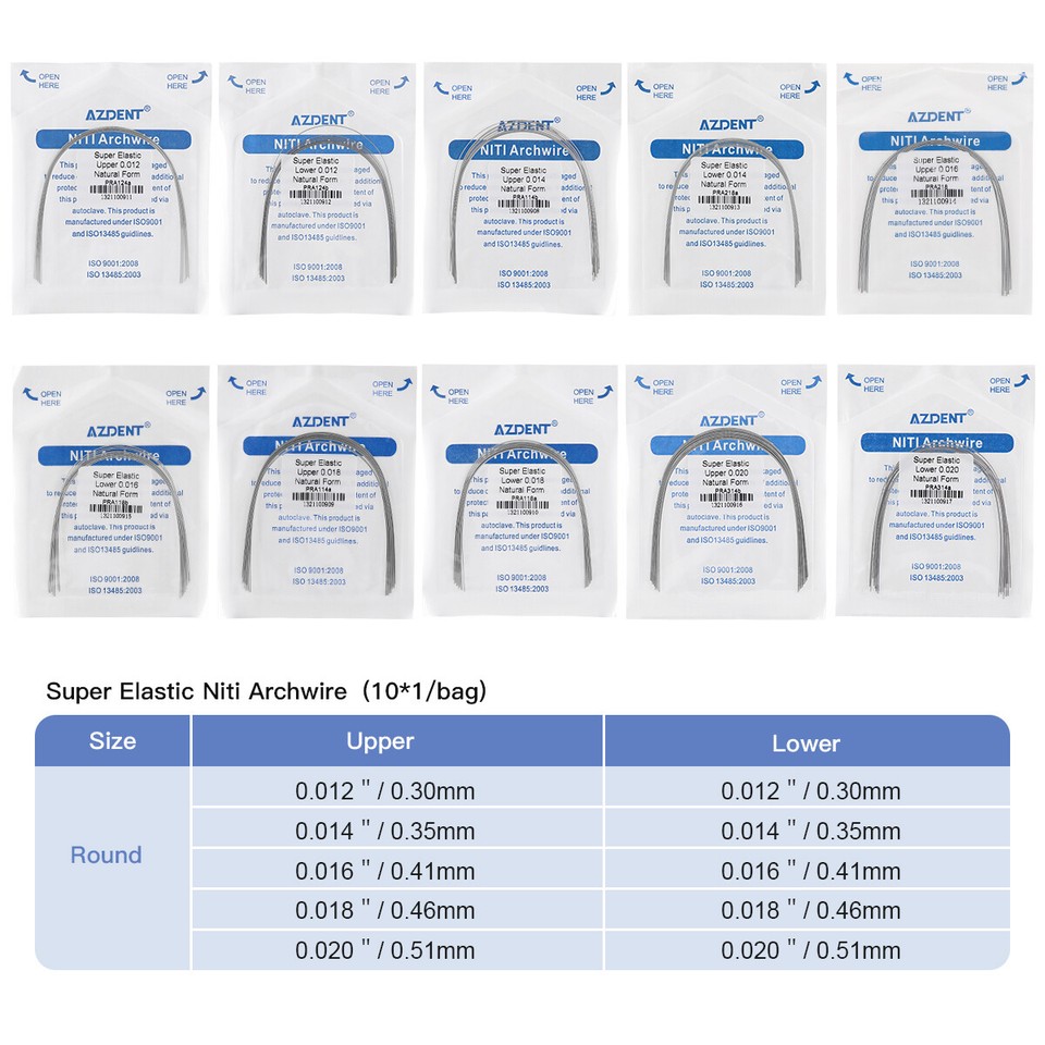 AZDENT Dental Ortho Braces Brackets Mini Roth MBT /Niti Super Elastic ...