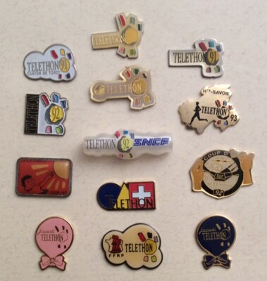 LOT 13 PIN'S TELETHON AFM FFRP HAUTE SAVOIE REIMS DOUAI SNCF TORCY ...