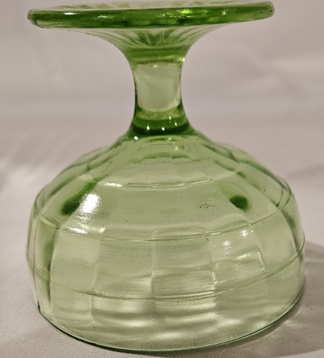 Anchor Hocking Block Optic Uranium Depression Glass Dessert Bowl ...