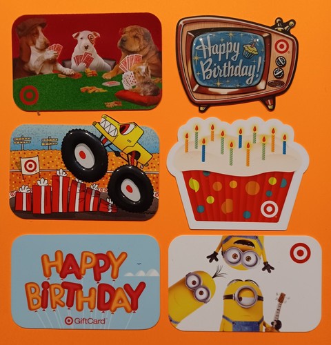 TARGET CARDS " 6 REALLY CUTE TARGET GIFT CARDS" BRAND NEW ~ GREAT PRICE ...