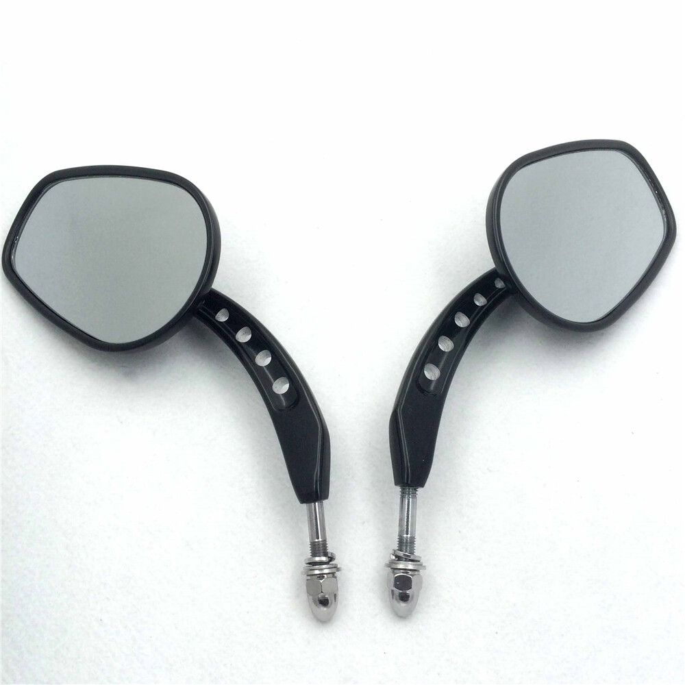 Black Big Side Mirrors 8mm For Harley Dyna Super Glide Convertible FXDS ...