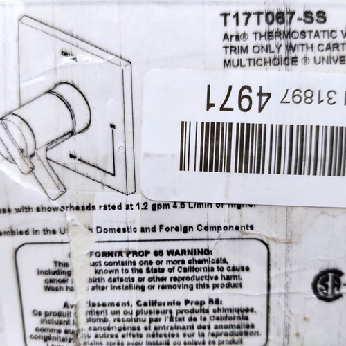 Delta T17T067-SS Ara TempAssure 17T Series Valve Only Trim in Stainless ...