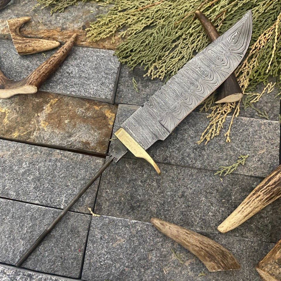 SHARD BLADE CUSTOM HAND FORGED DAMASCUS STEEL BOWIE BLANK BLADE HUNTING ...