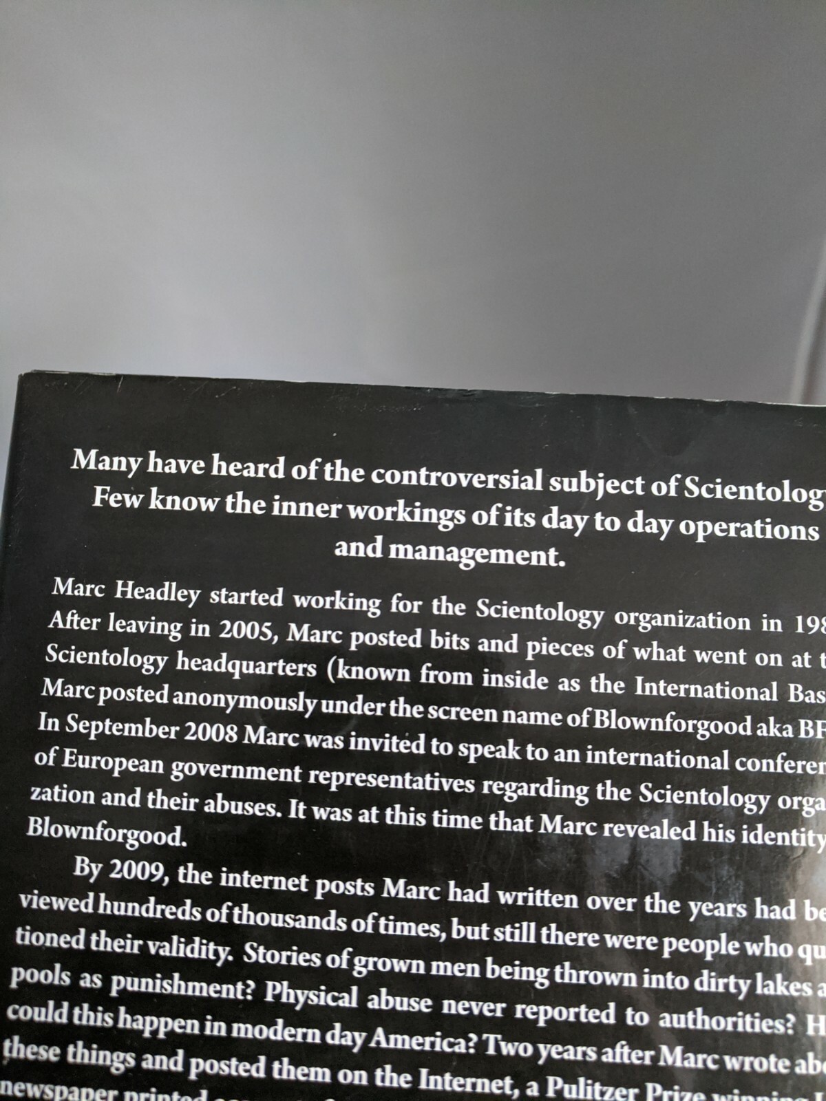SIGNED- Blown for Good:Behind the Iron Curtain of Scientology by Marc ...