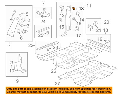 GM OEM 09-11 Acadia Limited Cab Interior Trim-Lock Pillar Trim Bolt ...