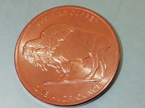 solid 1 oz AVDP .999 Fine Copper 39mm Round Buffalo Liberty Indian head ...