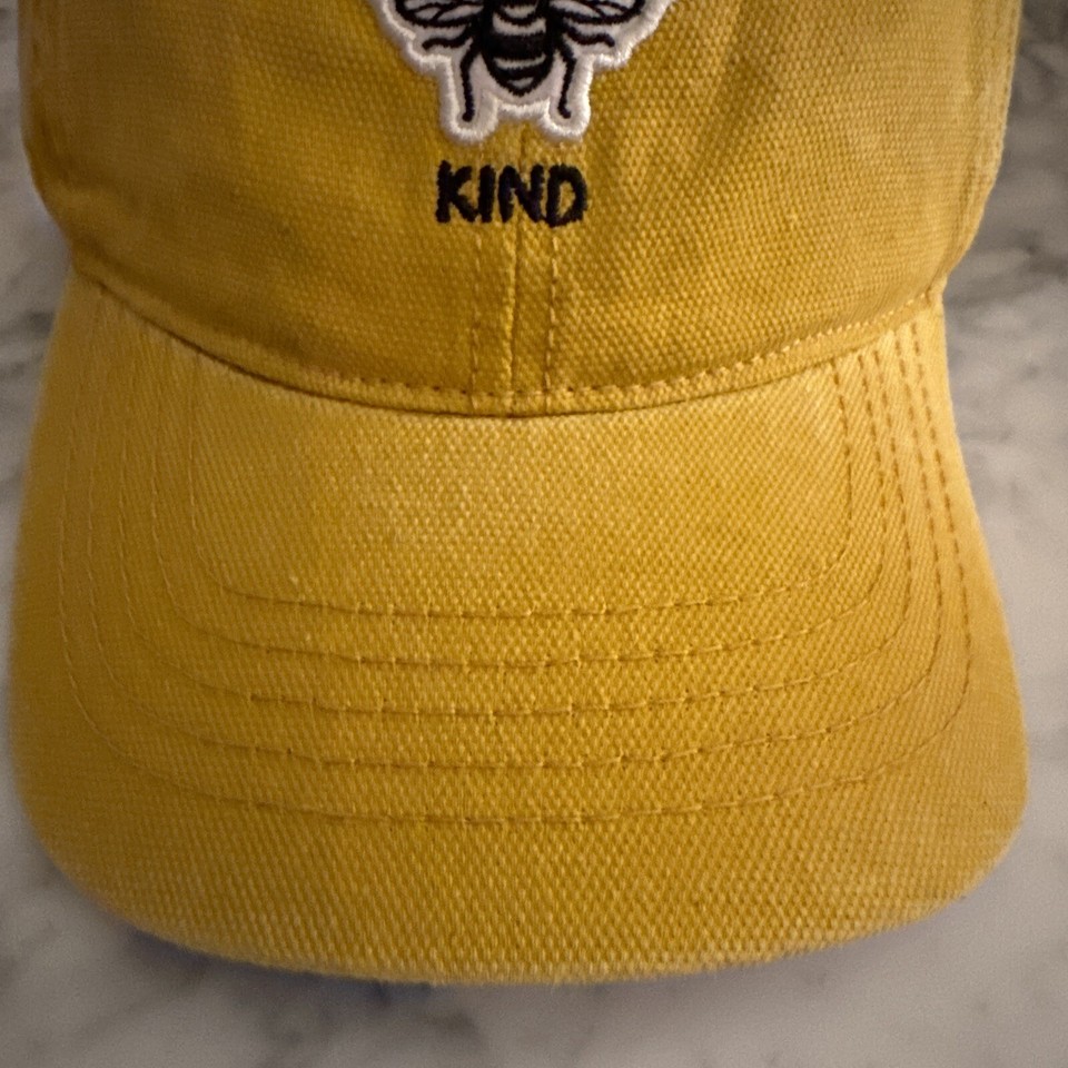 Bee Kind Dad Hat Marigold Yellow Embroidered Baseball Cap Womens OS ...