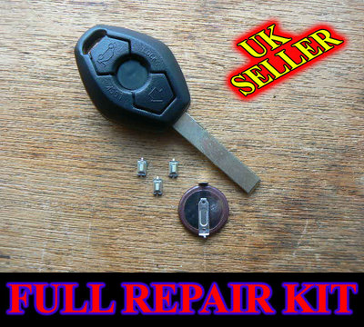 FOR BMW 3 BUTTON Remote Key Fob Case E46 3 5 7 Z3 FULL REPAIR KIT With ...