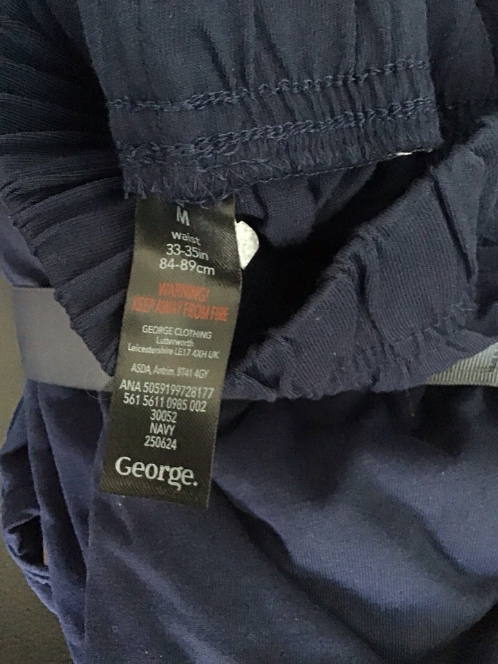 George Asda Men’s Med Pyjamas Long Sleeved Top and Bottoms Brand New ...
