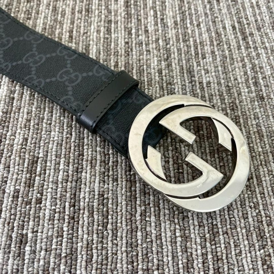 Gucci GG Split Interlocking Belt Black 42in Waist 33-37in Used | eBay