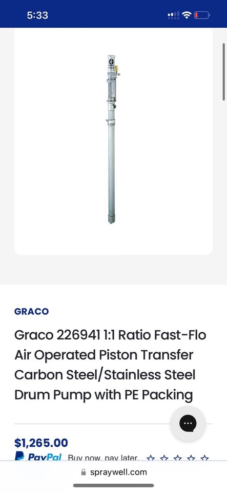 GRACO FAST FLO PNEUMATIC AIR OPERATED LOW PRESSURE PUMP - UNTESTED | eBay