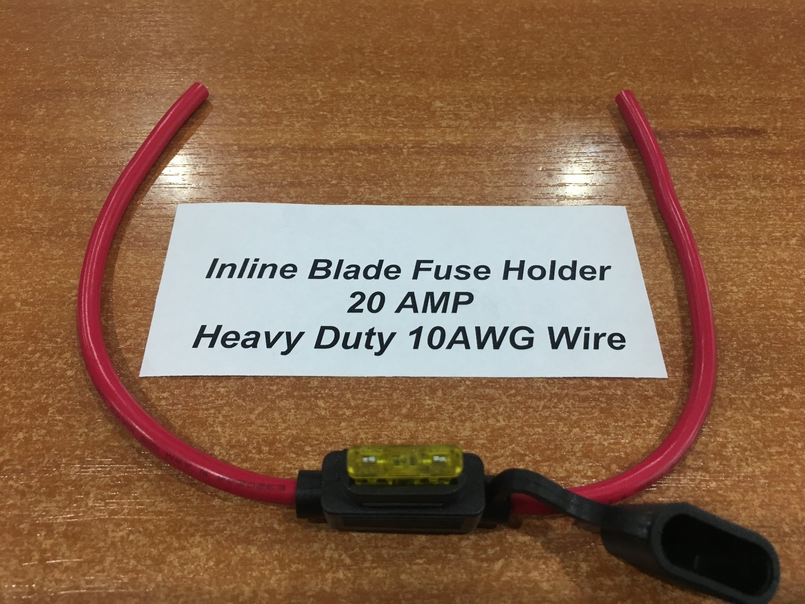 Inline Blade Fuse Holder - 20 AMP Heavy Duty 10AWG Wire Inc Free 20 AMP ...