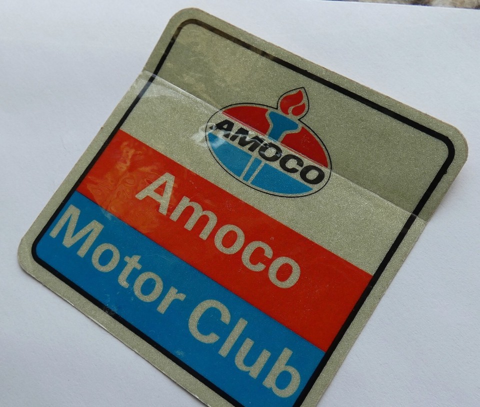 AMOCO Motor Club Vintage Reflective Sticker Unused | eBay