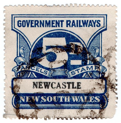 (I.B) Australia - NSW Government Railways : Parcels Stamp 5d (Newcastle ...