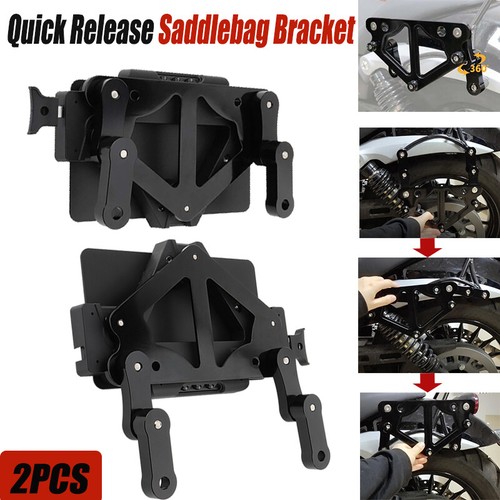 Universal Motorcycle SaddleBag Brackets Quick Release Lockable Mounting ...