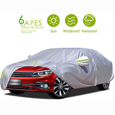 Waterproof Full Car Sedan Cover Outdoor UV Snow Dust Rain Resistant ...