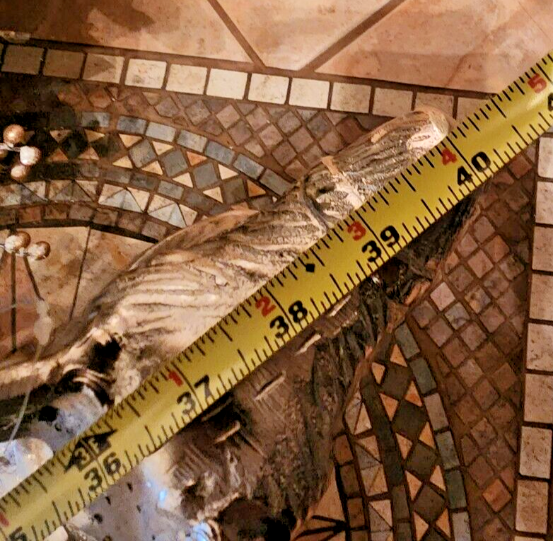 Rare Large Pewter Material Metal 40'' Silver Reindeer/Seigh old fashion ...