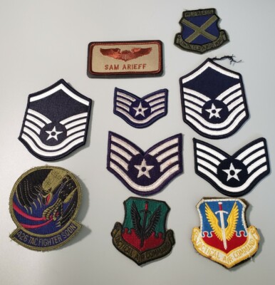 USAF Air force Military Rank patch insignia Tag Tapes US Military lot ...