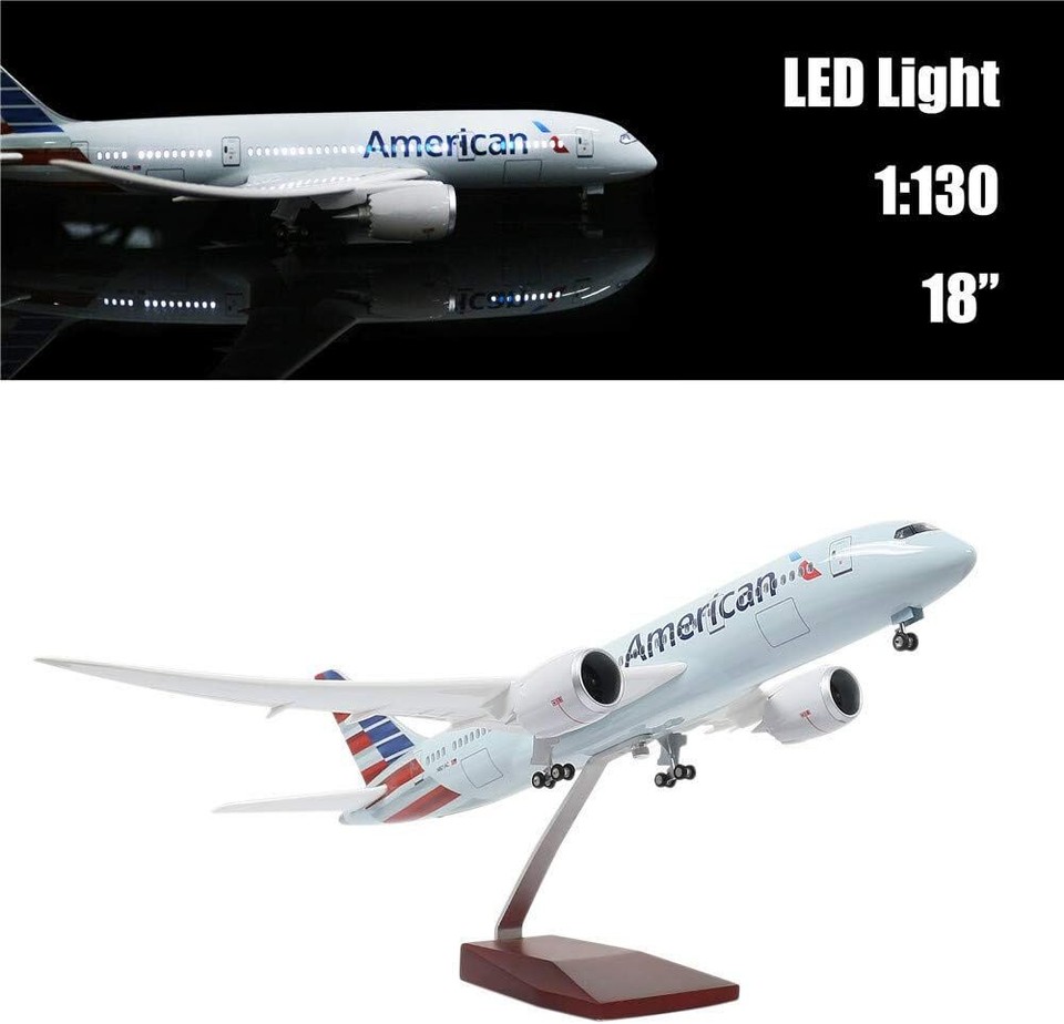 1/130 Airplane Boeing 787 Plane Model American Airline Collection with ...