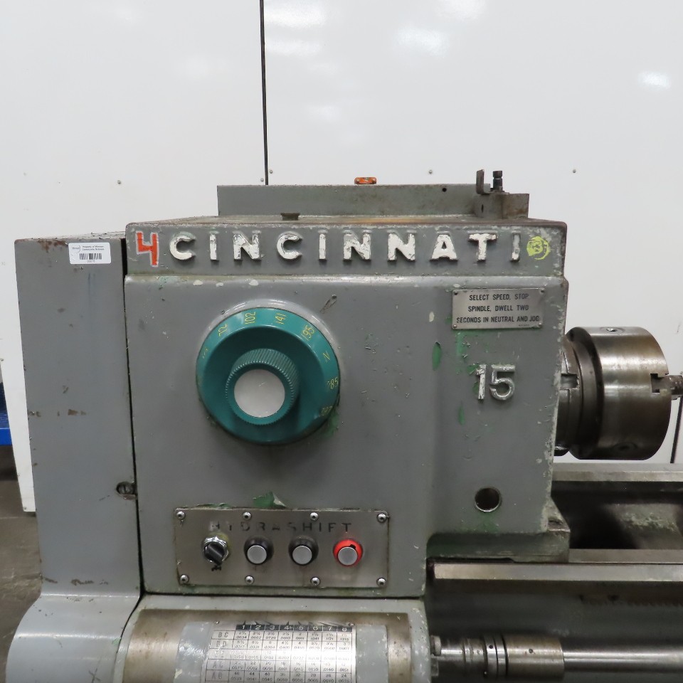 Cincinnati Model 15 Hydrashift Engine Lathe 15" x 42" 5HP 230/460V3PH ...