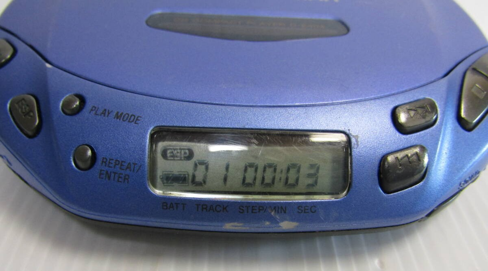 Sony D-E404 Portable CD Player Walkman Compact Deck Recorder Blue 1999 ...