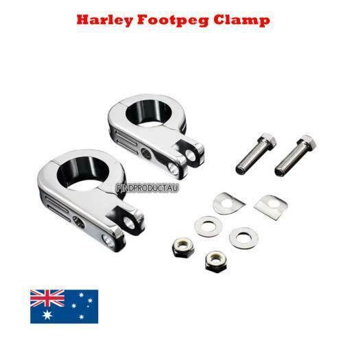 Chrome Engine Guard Footpeg Clamps Harley Sportster Glide road king ...