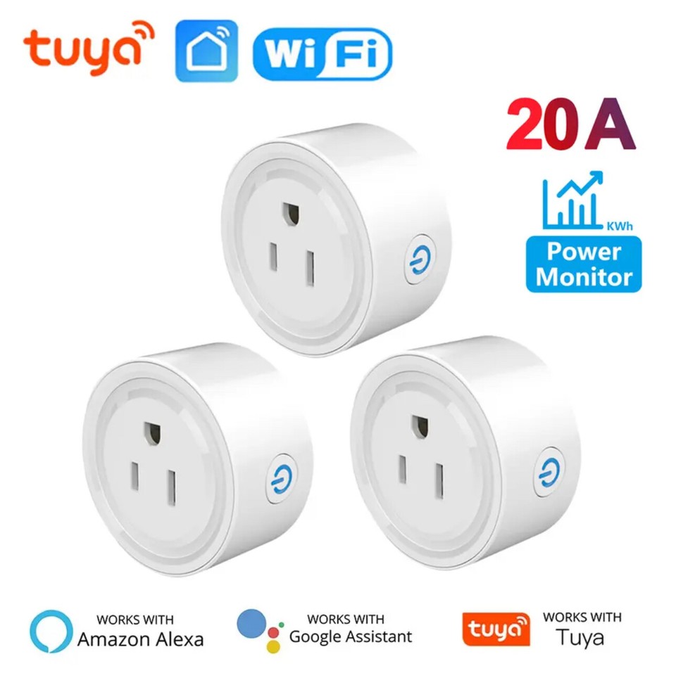 Tuya WiFi Smart Plug 20A with Power Monitor US Outlet Timer Work With ...