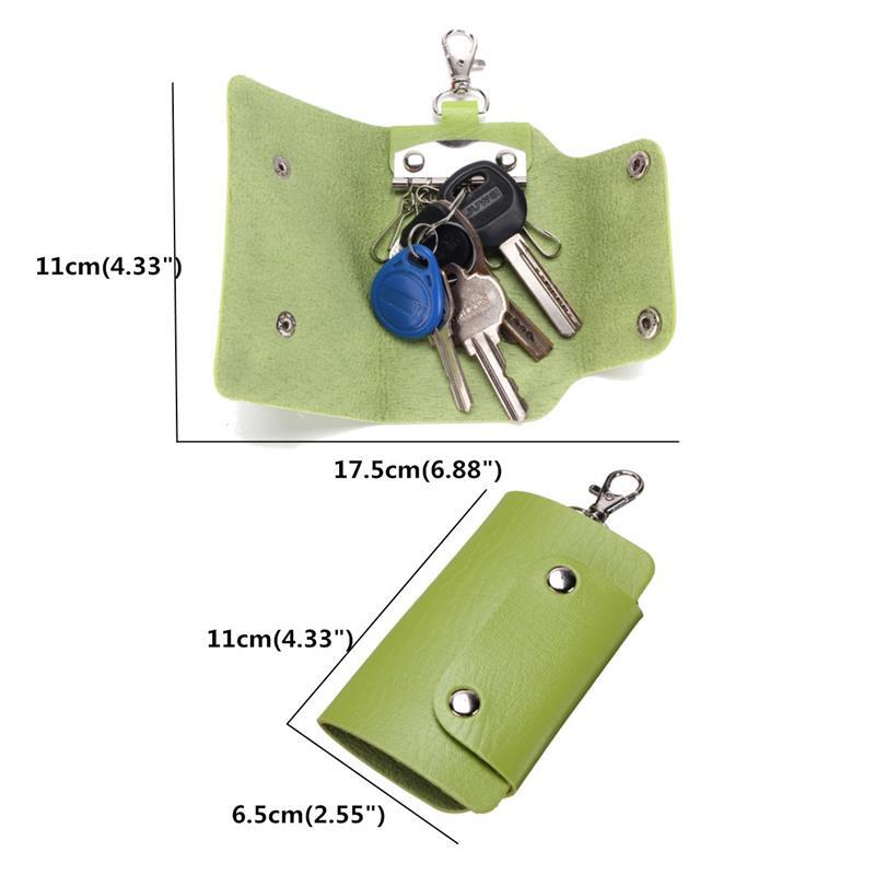 Unisex Leather Key Holder Wallet Purse Bag Case Key Ring Pouch Safe ...