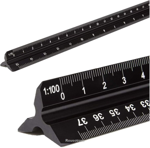 Architectural Scale Ruler, Aluminum Triangular Scale Ruler Metric 1:20 ...