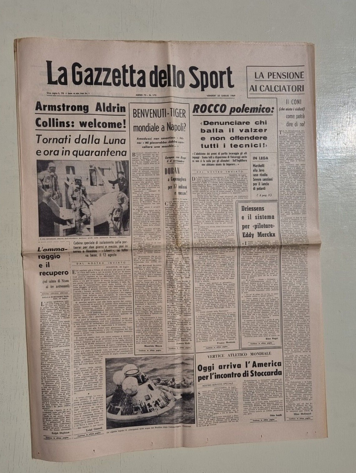 Journal Screen Sport 25 July 1969 Apollo 11 Moon Landing Neil Armstrong ...