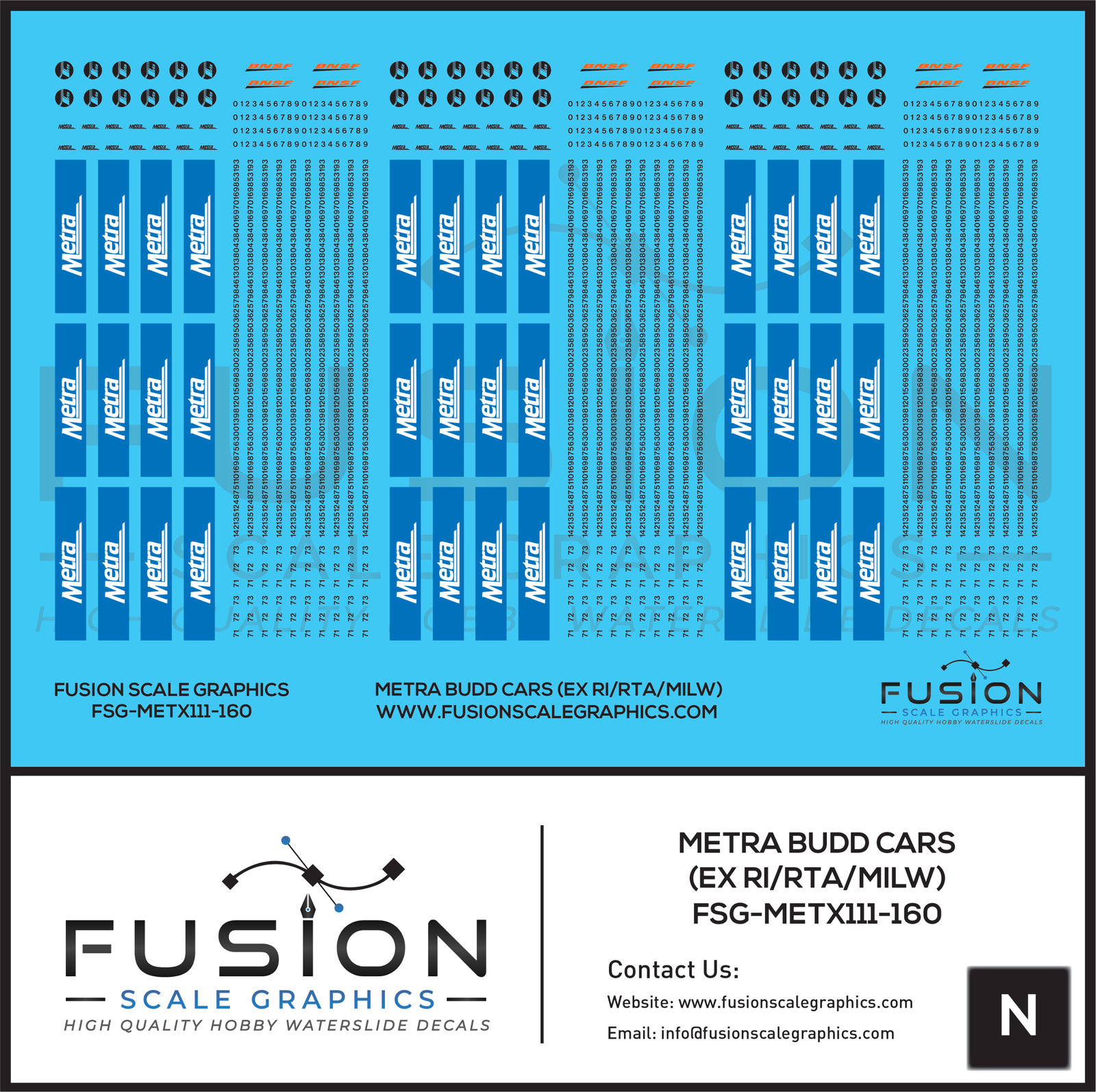 N Scale Metra Budd Passenger Car Decal Set | eBay