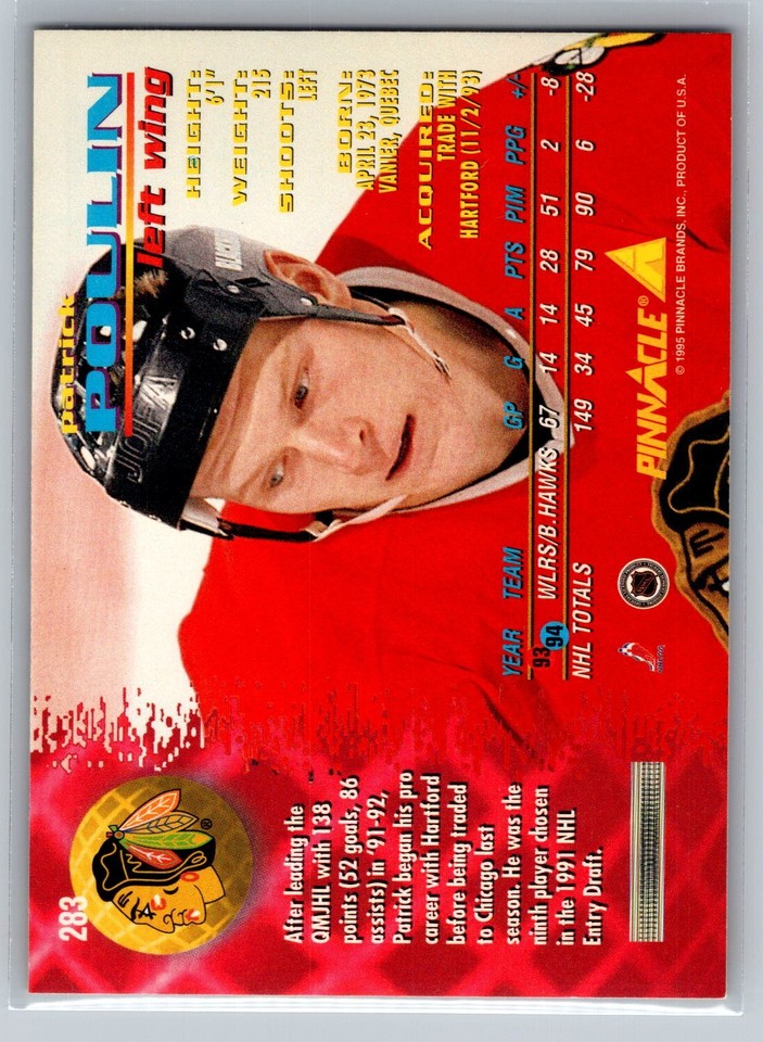 1994 Pinnacle #283 Patrick Poulin Excellent | eBay