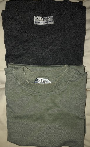 2 GRAN SASSO Made In Italy Pinpoint Cotton T-SHIRT LOT Gray Green XLT ...